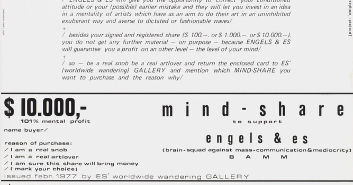 Museum Jan Cunen | Project Owlglass Nr 8.: Engels & es mind-shares
